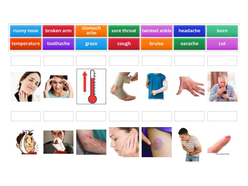 Junior Explorer 5 unit 5 - illnesses/accidents - Match up