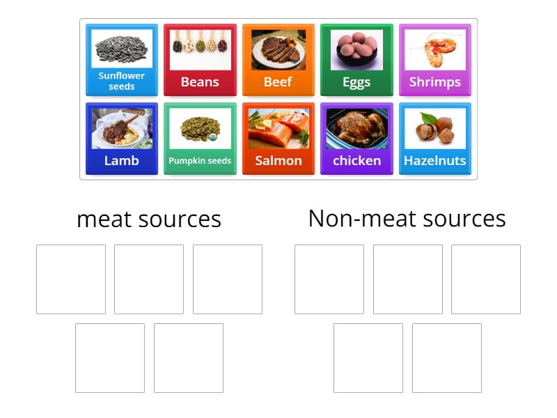 Protein sources - Group sort