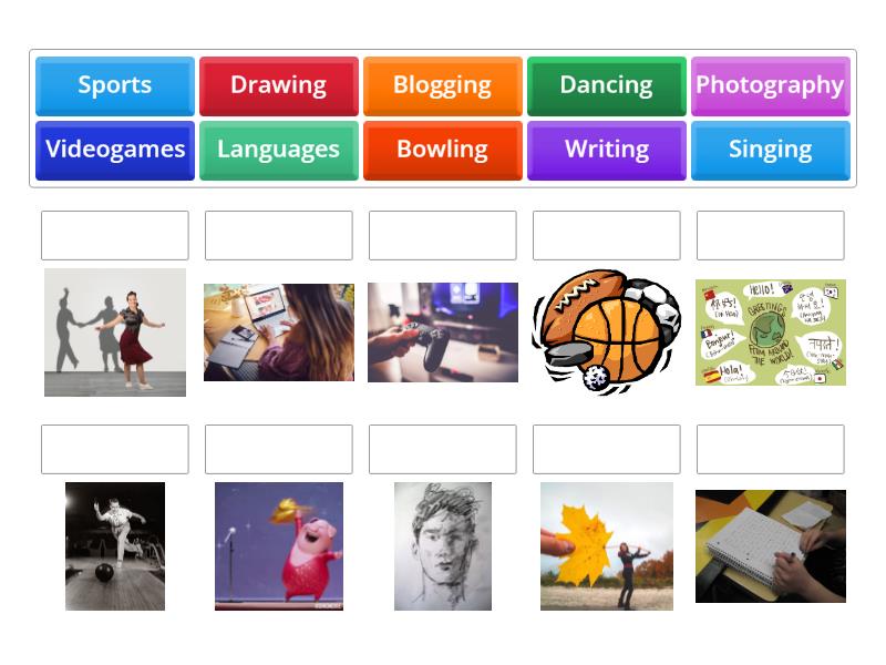 Hobbies and Interests - Match up