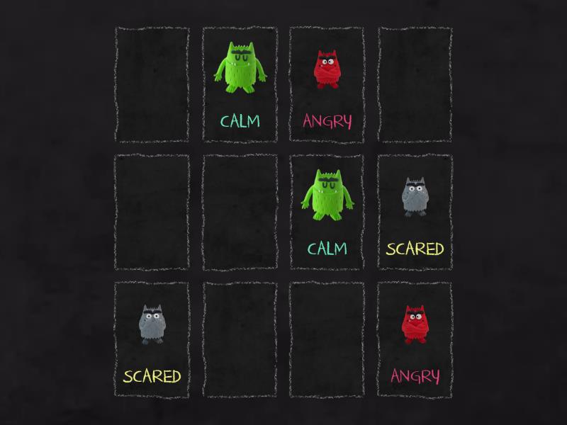 colour monster feelings - Matching pairs