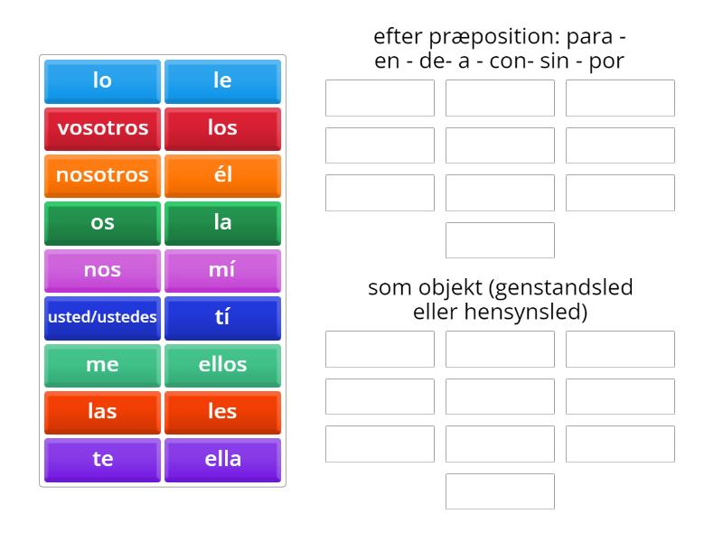 personlige pronominer - Group sort