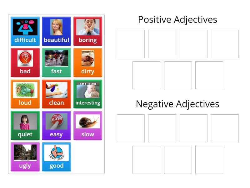 1 Adjectives positive and negative - Ordenar por grupo