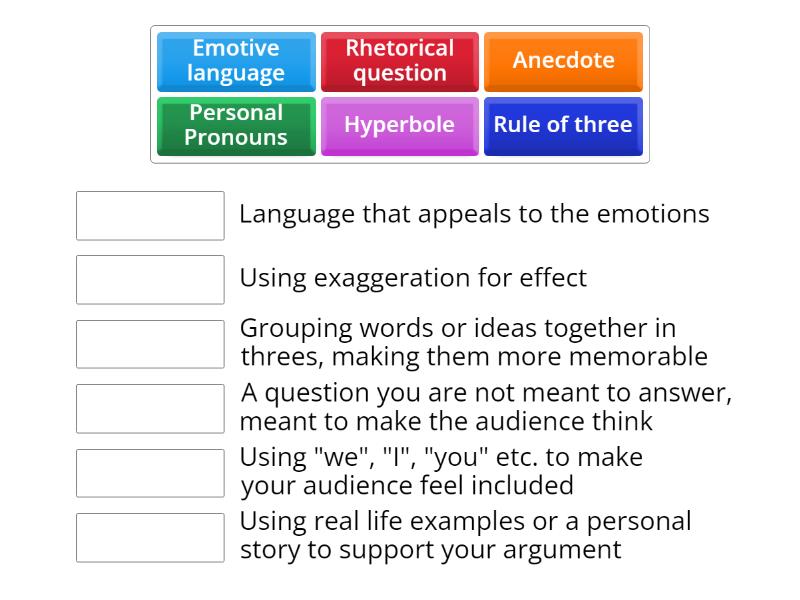 Rhetorical Devices - Match up