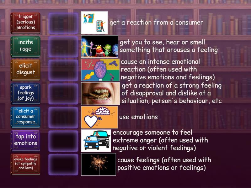 verb-noun collocations about emotions - Match up