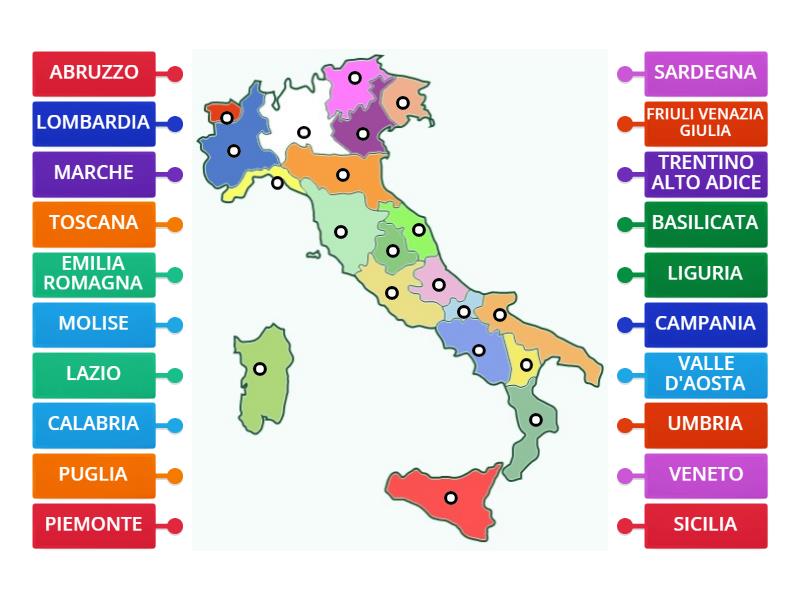 LE REGIONI ITALIANE - Labelled diagram