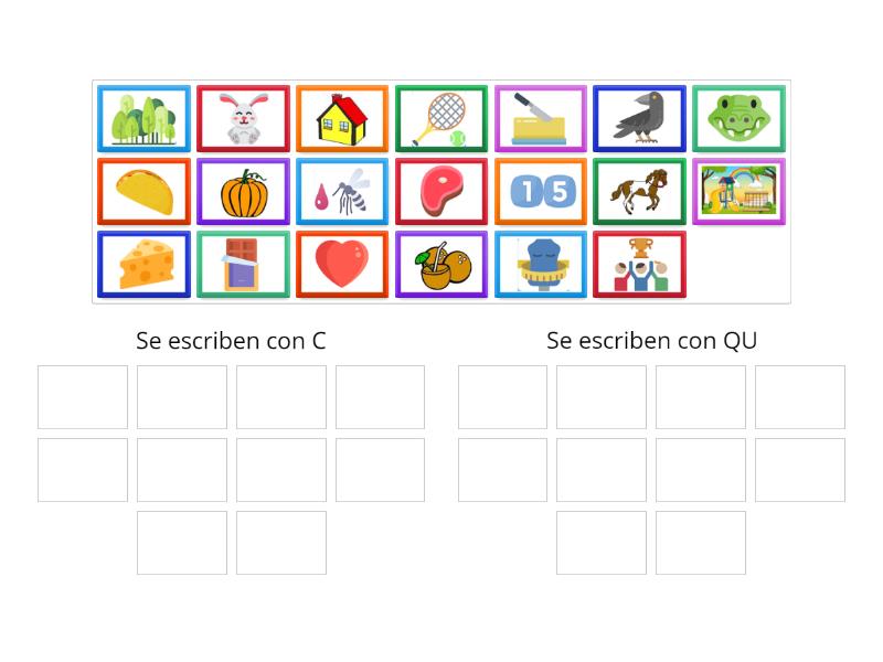 PALABRAS CON "C" Y "QU" - Group sort