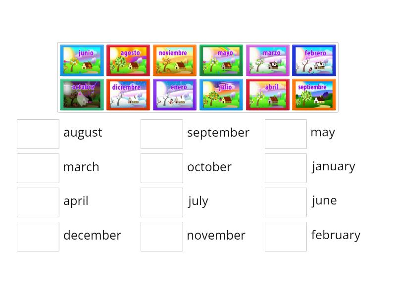 Meses del año matching - Match up