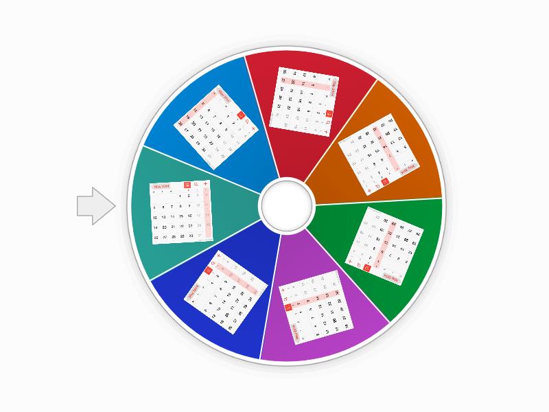 days of the week - Spin the wheel
