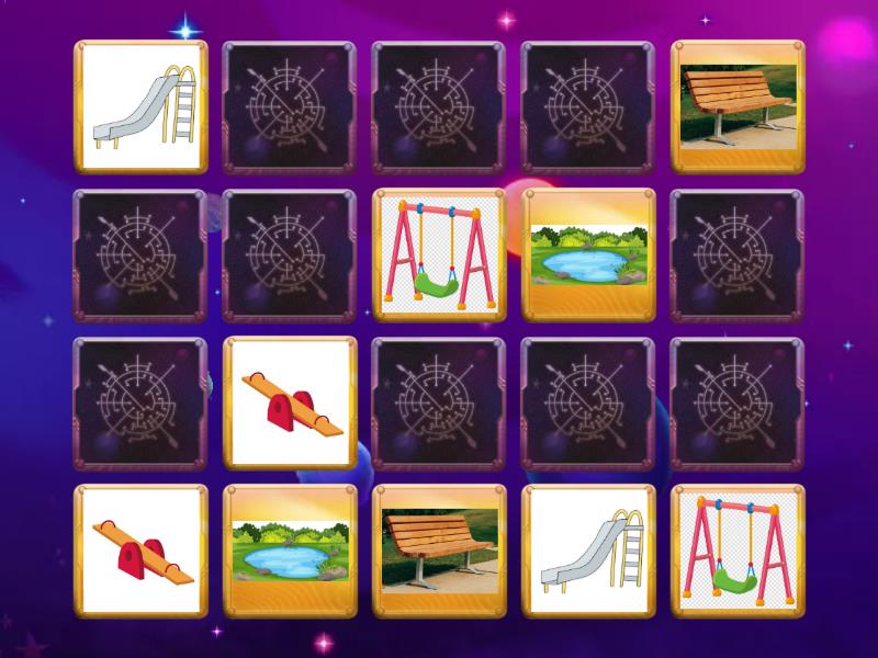 PARK OBJECTS MEMORY GAME - Matching pairs