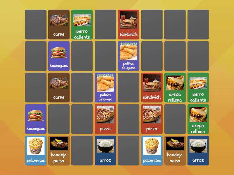juego de comidas - Matching pairs