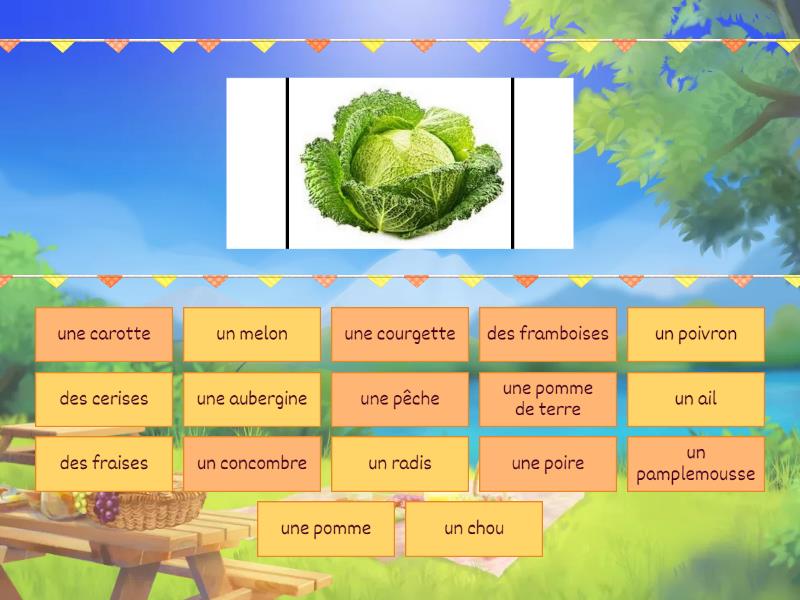 Les fruits et les légumes A1 - Find the match