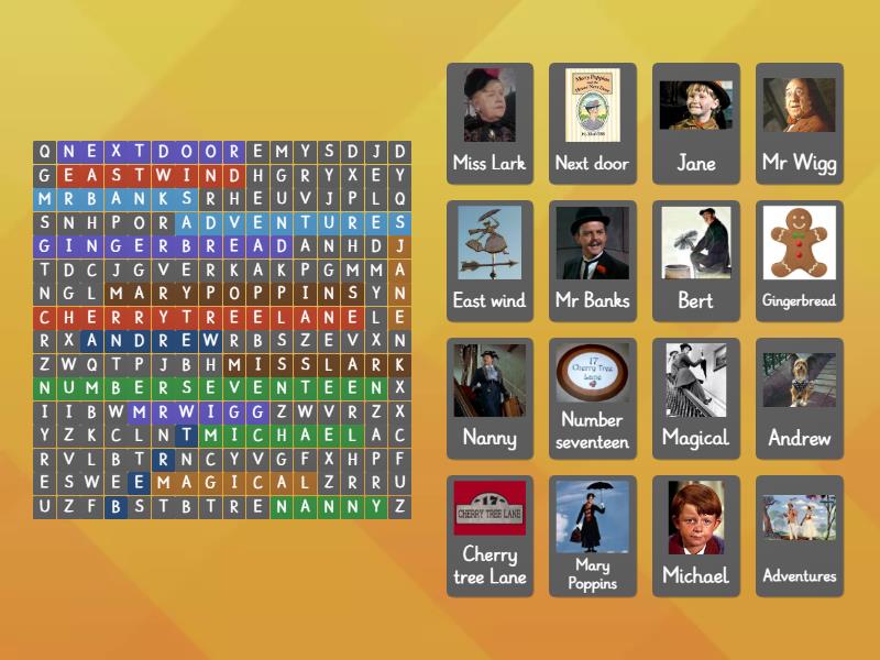 Mary Poppins - Wordsearch
