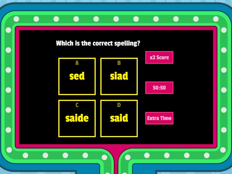 High Frequency Words Game - Gameshow quiz