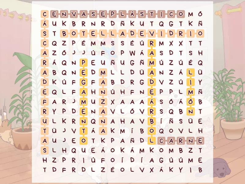 Residuos compostables - Sopa de letras