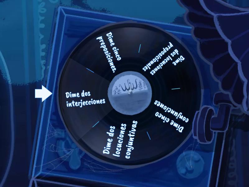 Preposiciones, Conjunciones, interjecciones - Spin the wheel