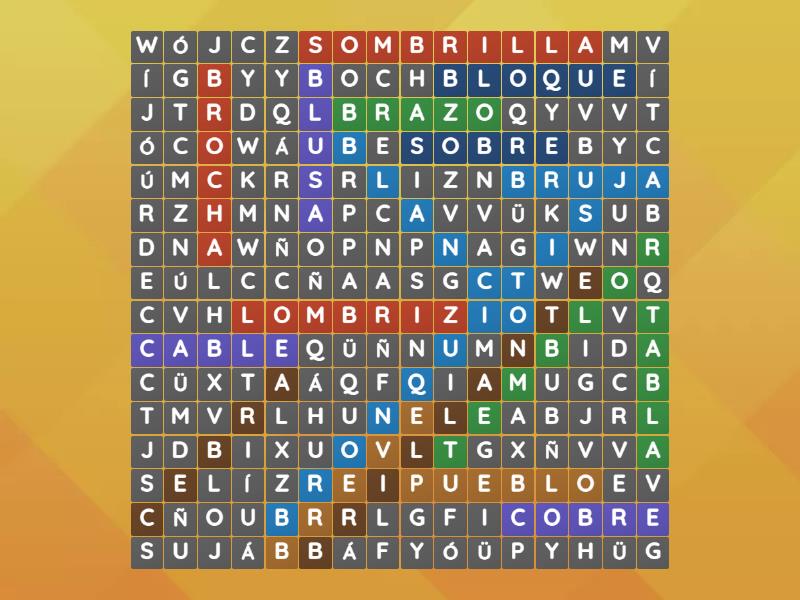 SOPA DE LETRAS PALABRAS CON BR BL - Wordsearch
