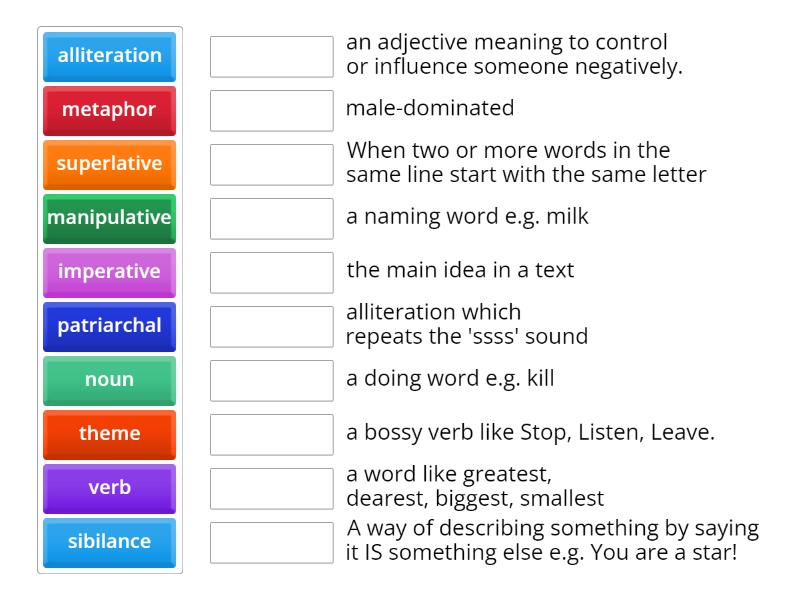 Macbeth Act 1 Scene 5 vocabulary - Match up