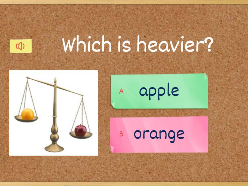 Lighter-Heavier - Quiz