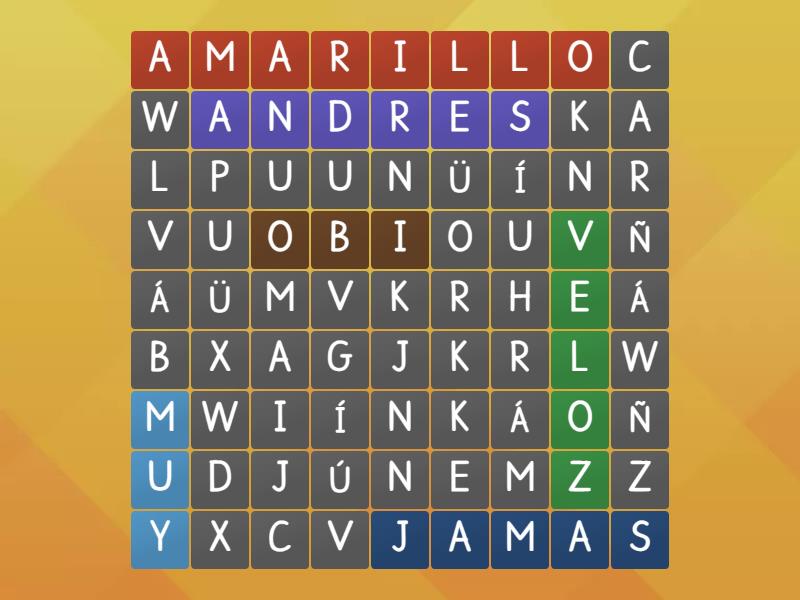 Sopa de letras adjetivos adverbios y sustantivos - Wordsearch