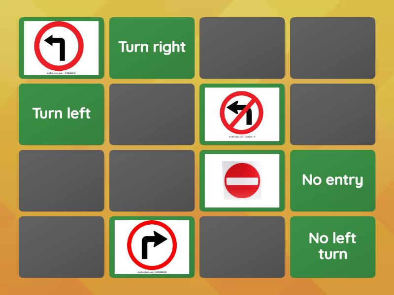 Road signs - Combine os pares