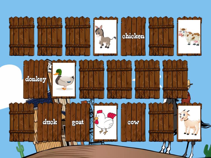 memory farm animals - Matching pairs