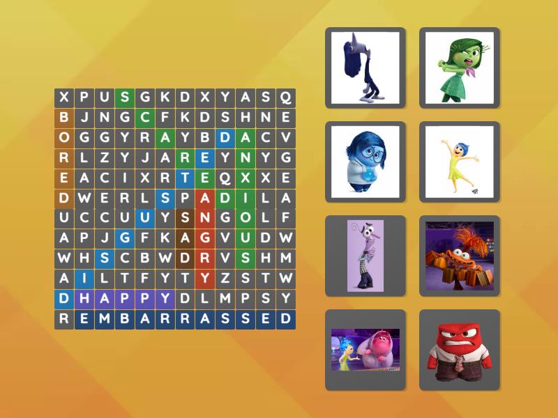 EMOTIONS- INSIDE OUT 2 - Wordsearch
