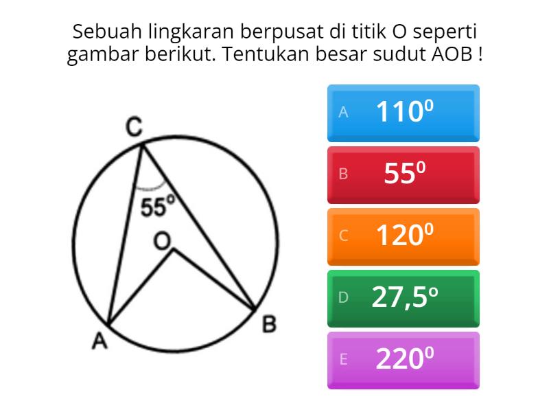 Sudut Pusat dan Sudut Keliling - Cuestionario