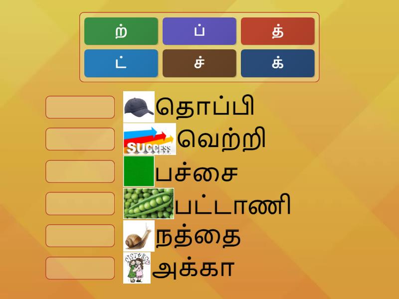 Consonants : Vallinam - Match up