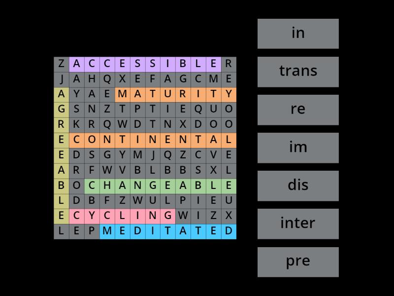 6.14 Make Real Words - Wordsearch