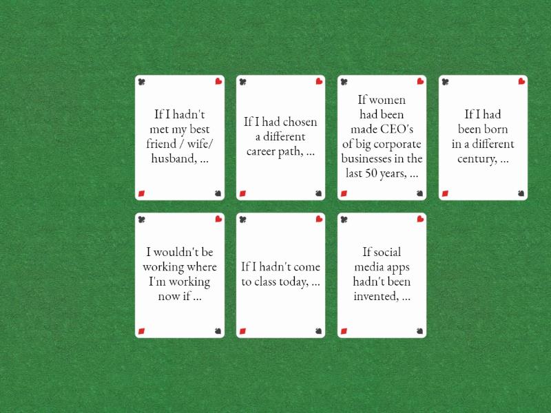 Third and Mixed Conditionals - Speaking cards