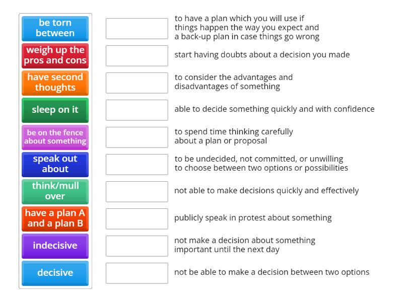 DECISION MAKING - Une las parejas