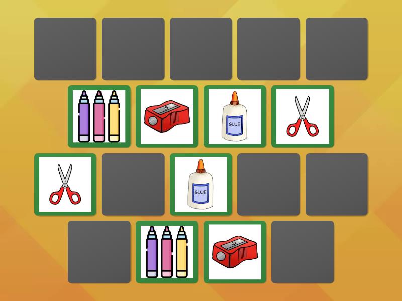 School objects - Matching pairs