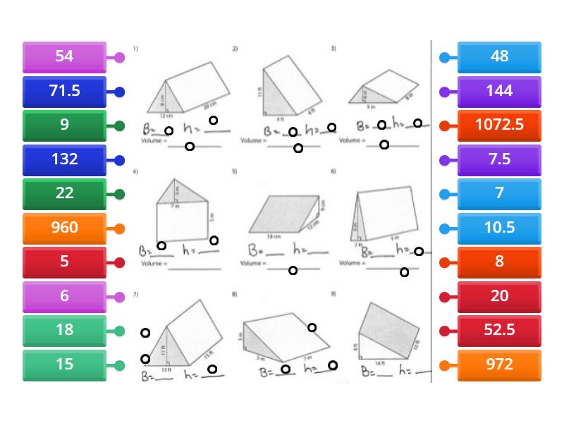Volume of Triangular Prism - Labelled diagram
