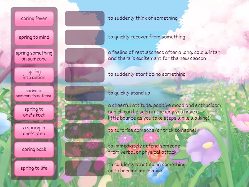 Spring idioms - Match up