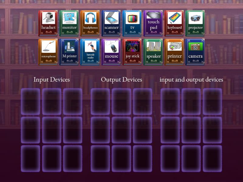 match Input and Output Devices of a Computer - Group sort
