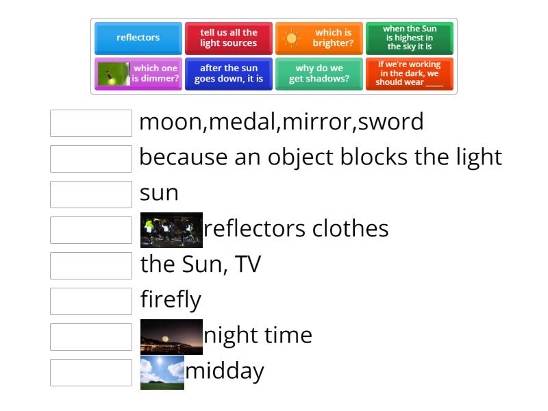 s1- science - Match up