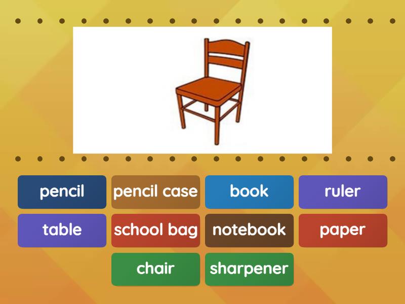 /classroom objects - Find the match