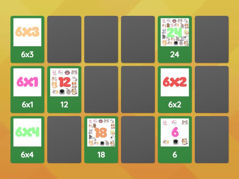 Tabla de Multiplicar 6 - Matching pairs