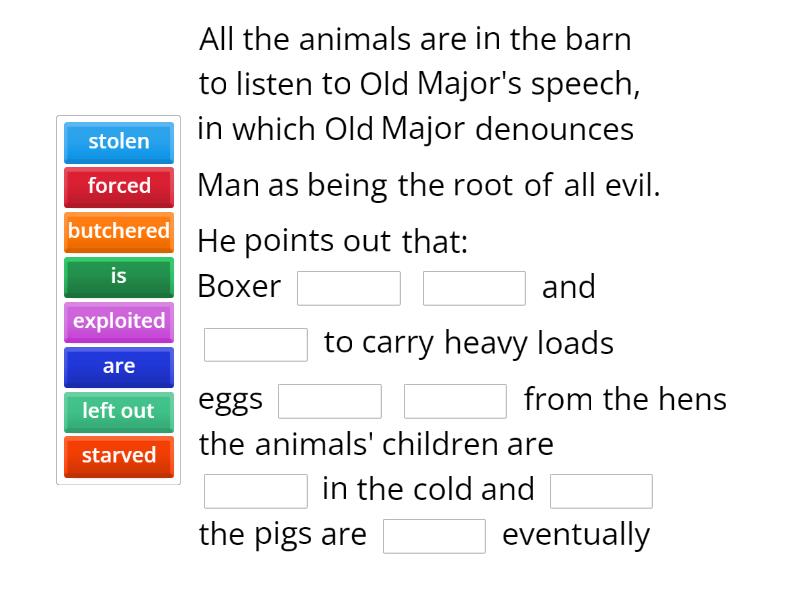 ANIMAL FARM RECAP SPEECH - Completar la frase