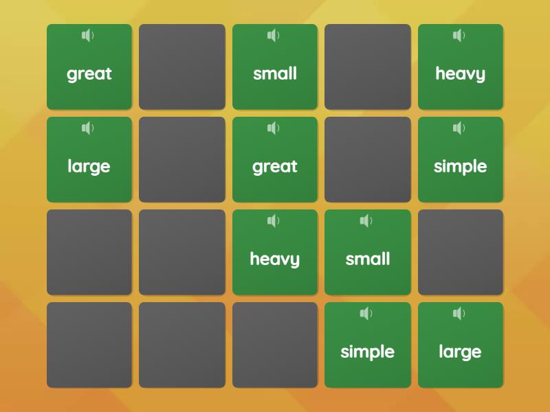 common adjectives - Matching pairs