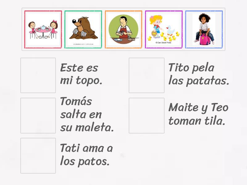 FRASES CON T - Une las parejas