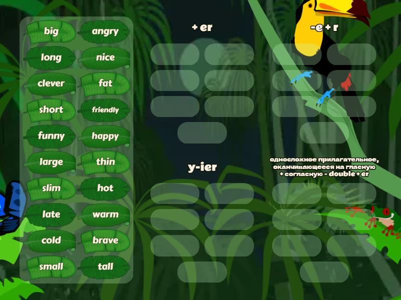 Spotlight 4 Unit 8a Comparatives/spelling rules - Group sort