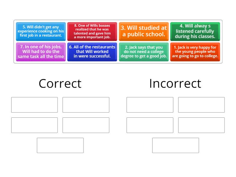 Reading review WB U6 B1+ - Group sort