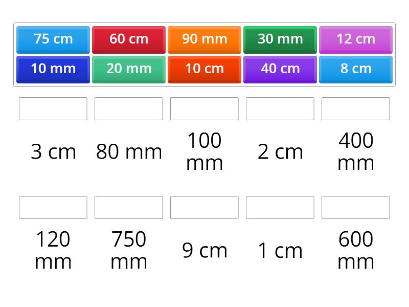 Metric Conversion CM and MM - Match up