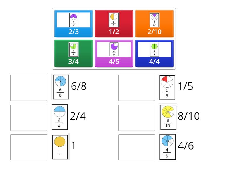 Understand Equivalent fractions - Match up