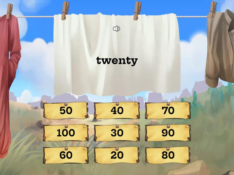 numbers 20-100 - Find the match