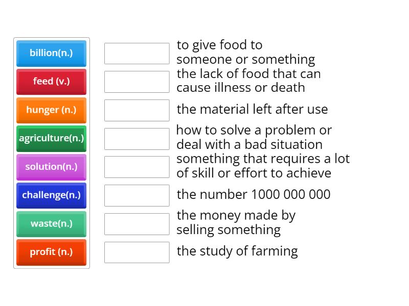 Match the word with the definition - Match up