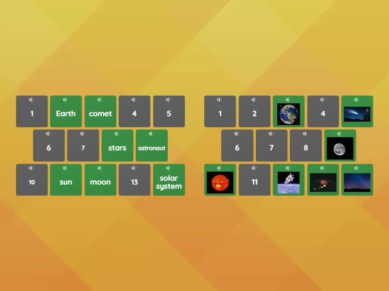 Space (memory game) - Matching pairs