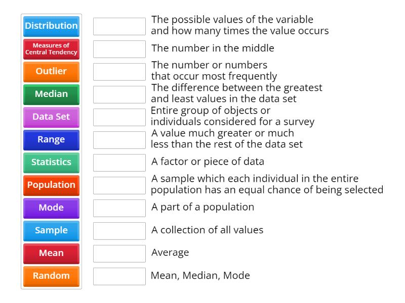 Statistics Vocab - Match up