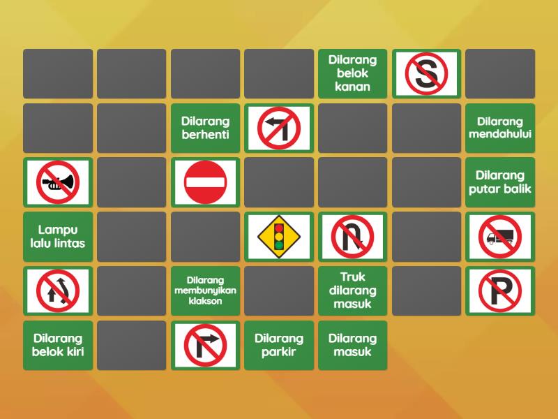 Rambu Lalu Lintas - Matching pairs